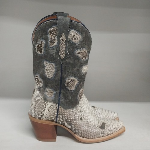 Dan Post Exotic Python Western Boot Ivory Womens Size 7M (READ DESCRIP ...