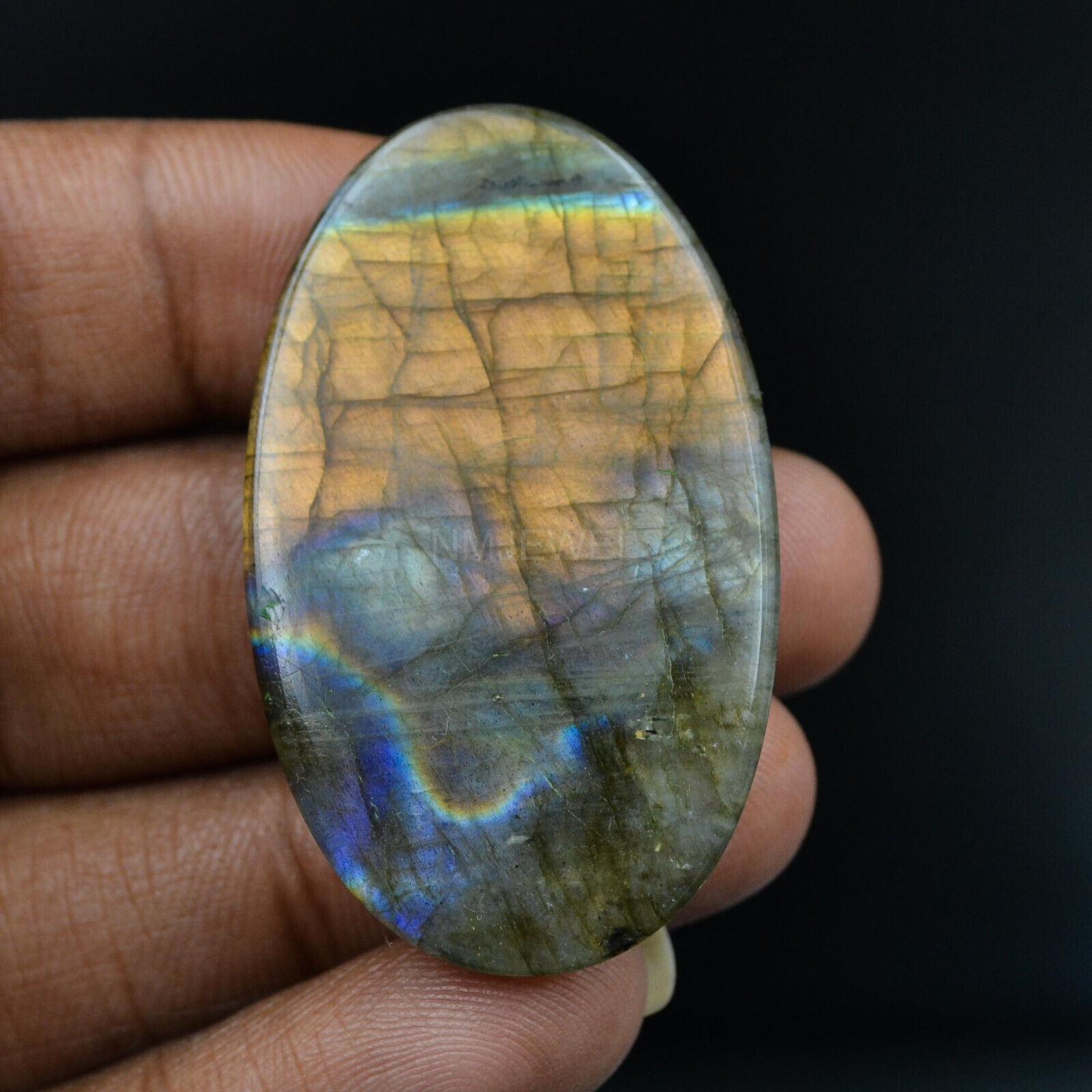 Cts. 77.15 Natural Sunset Orange Labradorite Cabochon Oval Cab Loose ...
