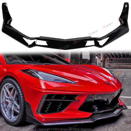 For 20-25 Corvette C8 Black ZR1 Style Front Bumper Lip Splitter Side ...