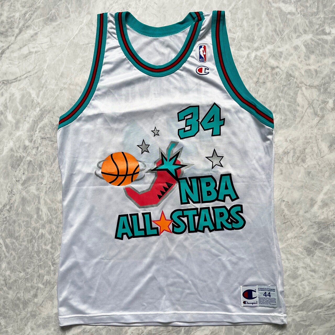 VTG 90s NBA ALL STAR 1996 HAKEEM OLAJUWON CHAMPION JERSEY SIZE 44 | eBay
