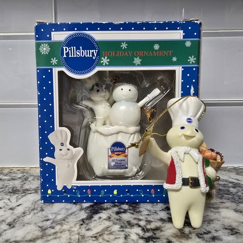 2x Pillsbury Doughboy Christmas Holiday Ornaments for 2002 & 1997 Still ...