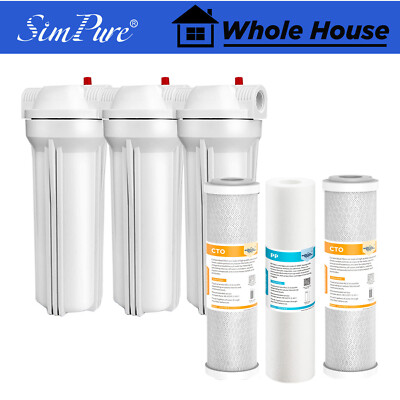 3-Stage 10 Inch Whole House Water Filter Housing Filtration System 10 ...