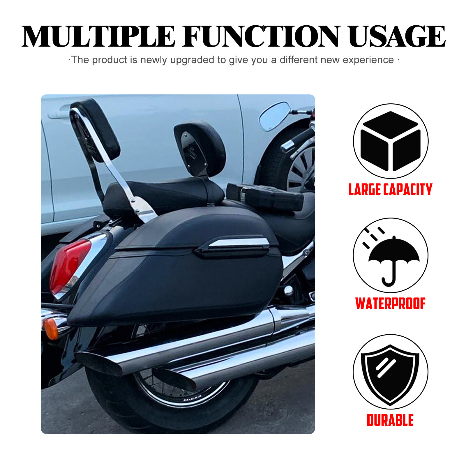 Motorcycle Hard Luggage Bag Universal Saddlebags For Harley Yamaha ...