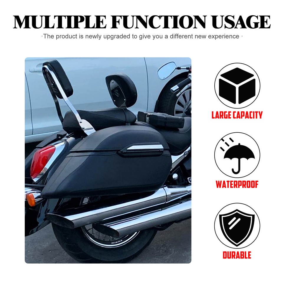 Motorcycle Hard Luggage Bag Universal Saddlebags For Harley Yamaha ...