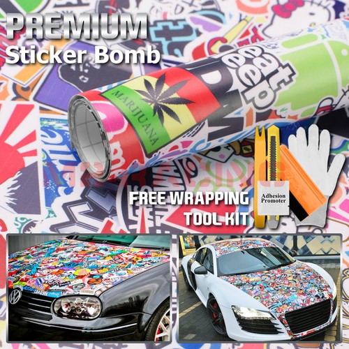 60"x96" Sticker Bomb Vinyl Wrap Decal Film Graffiti Cartoon JDM Anime ...