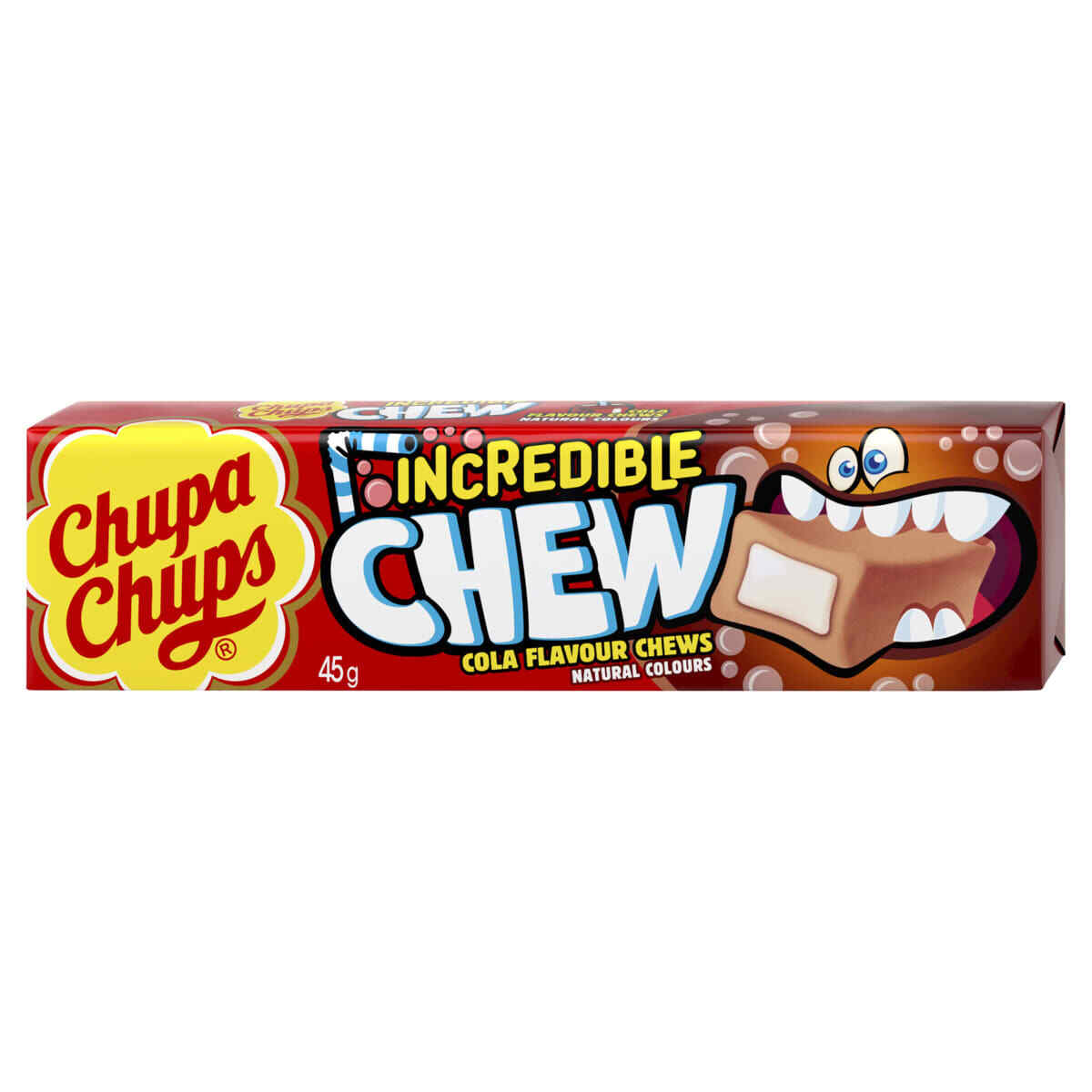 Chupa Chups Incredible Chew Cola 45g Soft & Chewy Candy - Long-Lasting ...