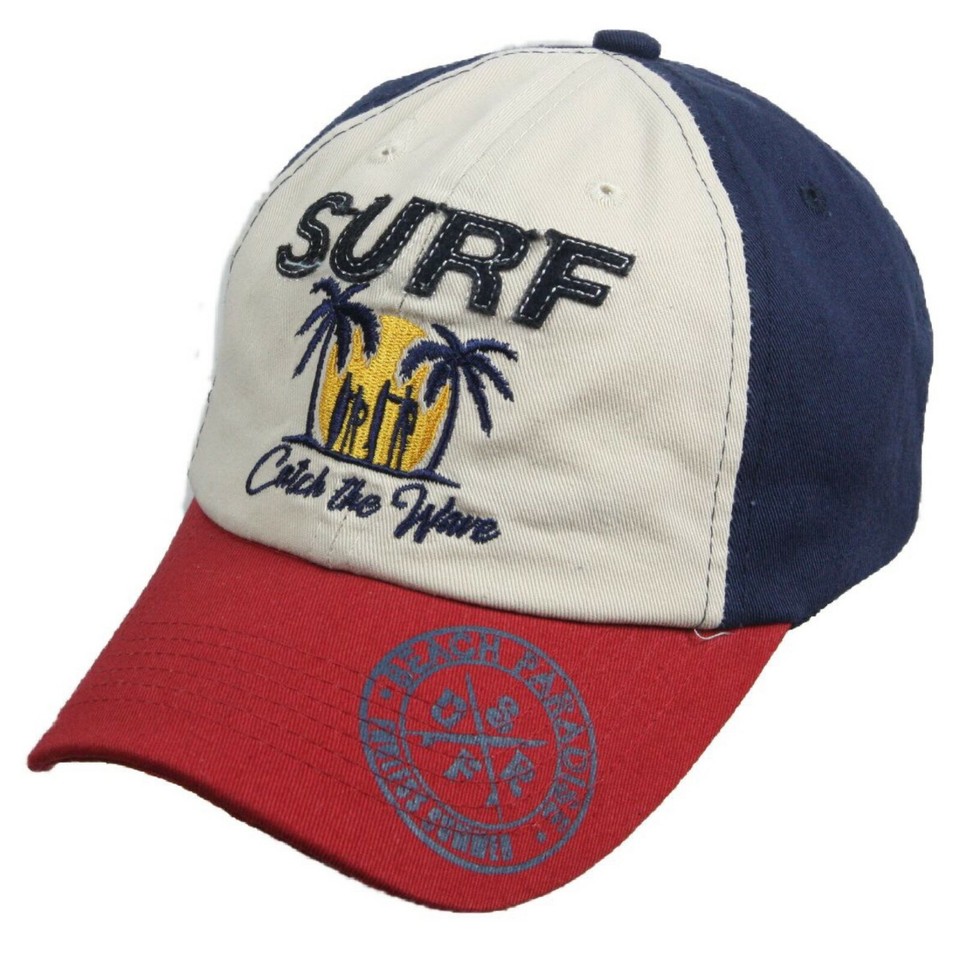 Baseball Cap SURF Sun Dad Hat Cotton Beach Catch The Wave Adjustable ...