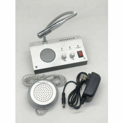 110-240V 2 Way Audio Window Glass Counter Intercom Speaker Bank Store ...