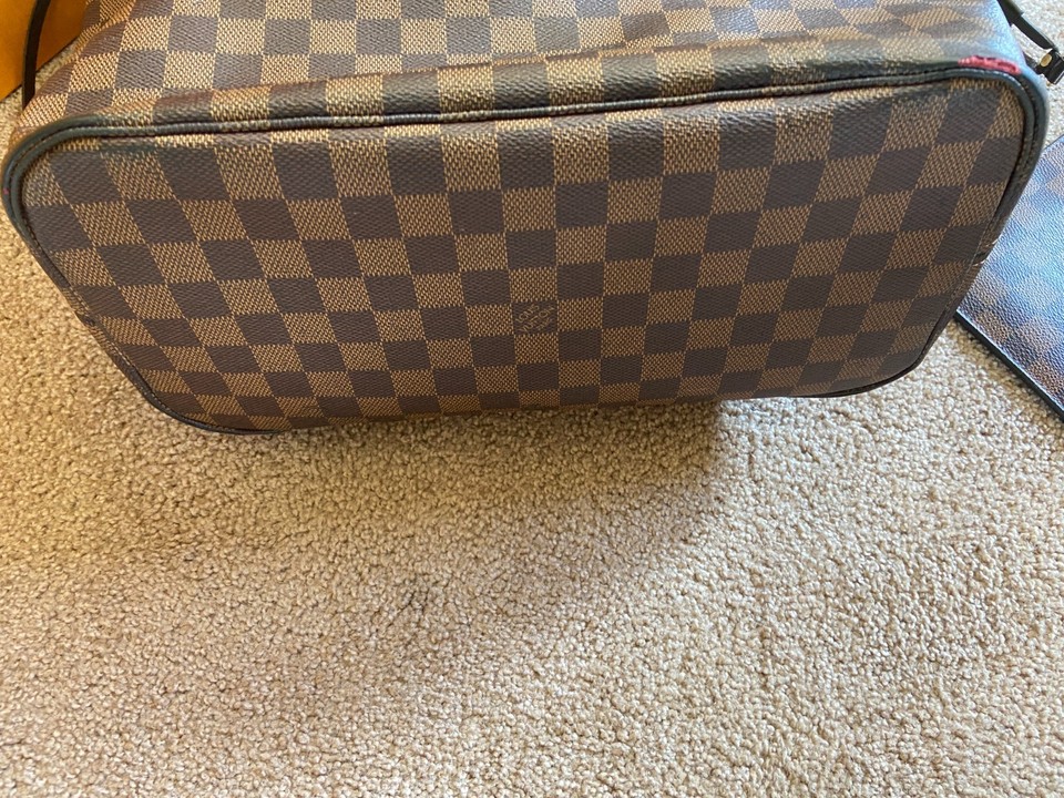 Louis Vuitton LV Tote Bag Neverfull MM Brown Damier TOTE WITH POUCH AND ...