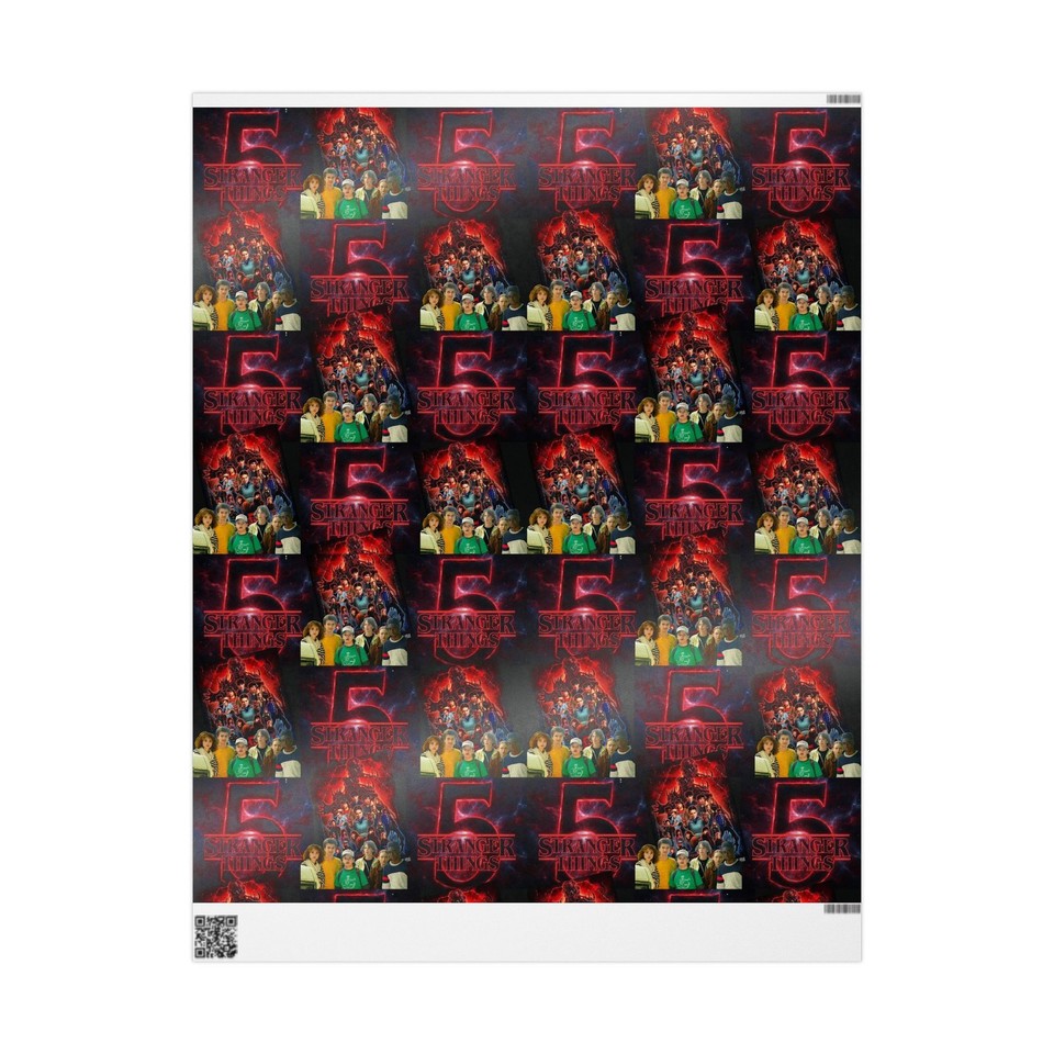 Stranger Things-Inspired '5' Collage Gift Wrap — Horror Movie Wrapping ...