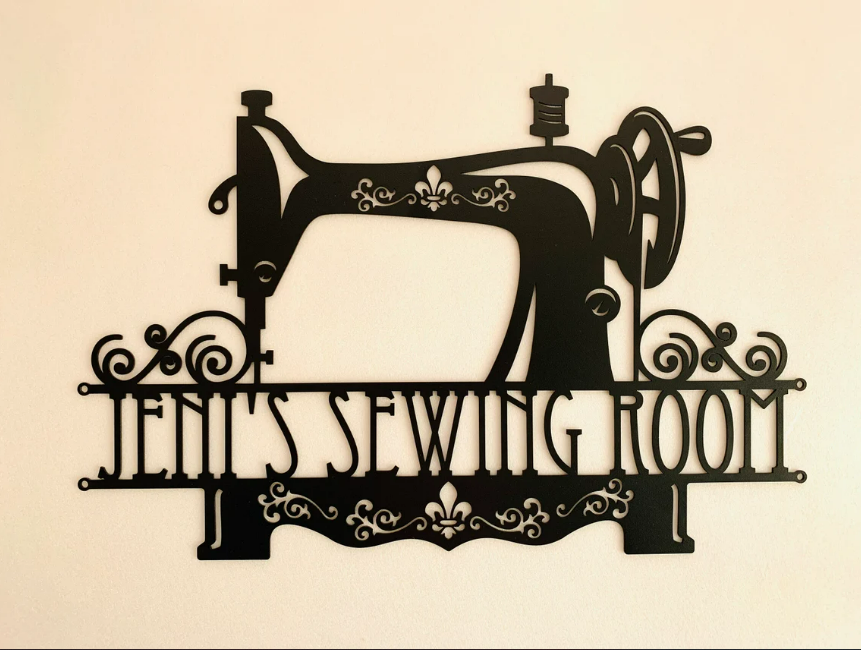 Personalized Sewing Metal Signs, Monogram Wall Decor, Custom Last Name ...