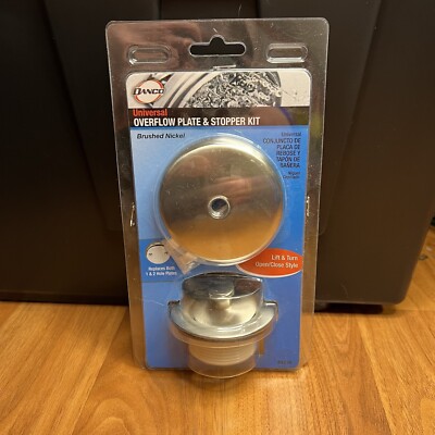 DANCO Lift & Turn Overflow Plate and Stopper Kit in Brushed Nickel ...