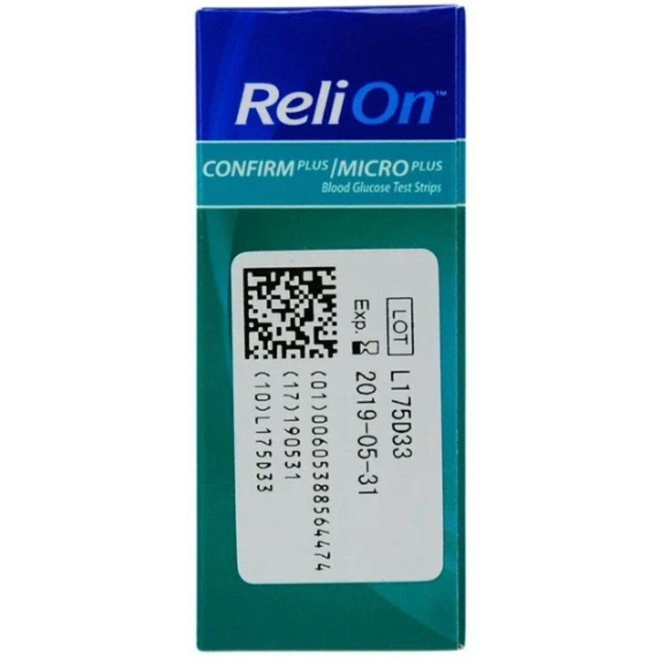 ReliOn Confirm Micro Blood Glucose Test Strips, 50 Count | eBay