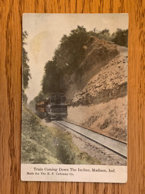 Indiana, IN, Madison, Train Coming Down Incline, B.F. Calloway Co., ca ...
