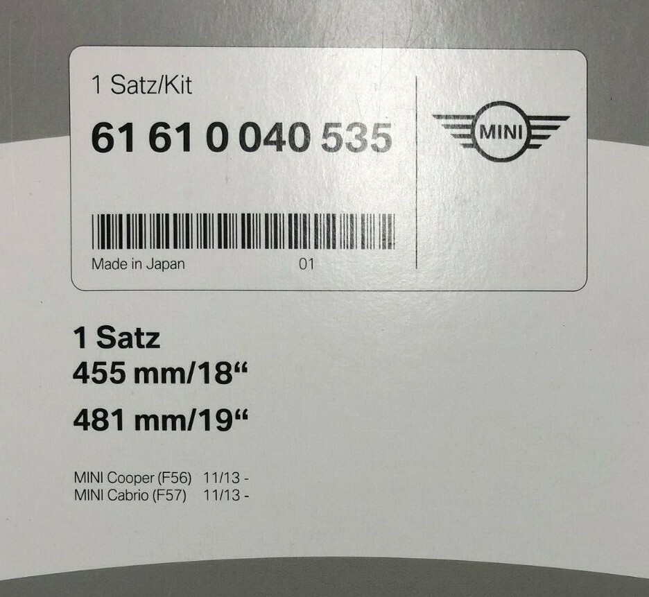 Genuine MINI F55/F56/F57 Wiper Blade Set 61610040535 | eBay UK