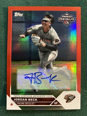 Jordan Beck 2023 Topps Pro Debut Red /10 Auto Colorado Rockies ...