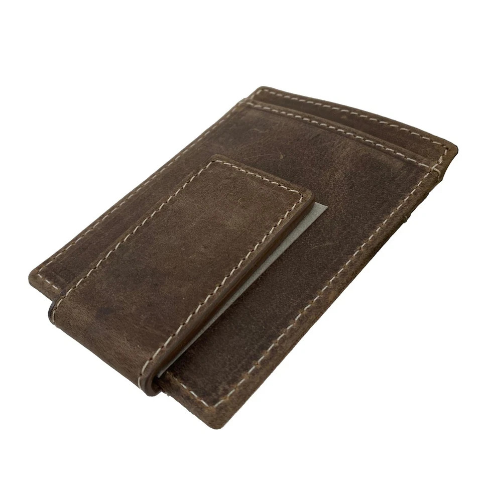 John Deere Distressed Leather Money Clip Wallet - LP74727 Green Logo | eBay