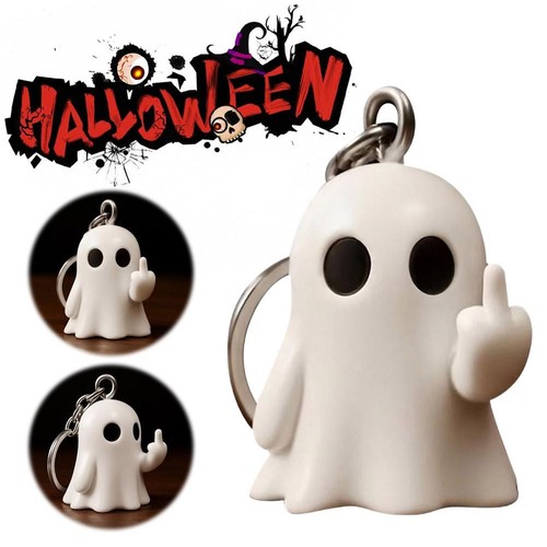 Funny Middle Finger Ghost Statue HalloweenResin Figurine For HomeDecor ...