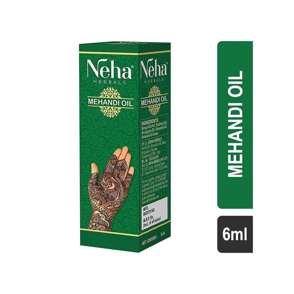 Neha Mehandi Henna Hina Oil 6ml for Brighter Darkening Heena Body Paint ...