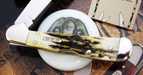 Case XX Stag Mini Copperlock Knife 2000 SFO 12-31-00 Shield 1 of 50 MIB ...