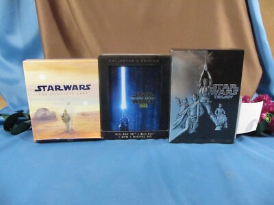 STAR WARS DVD COLLECTION, 3 PIECE DVD LOT, FORCE AWAKENS 3 D, TRILOGY ...