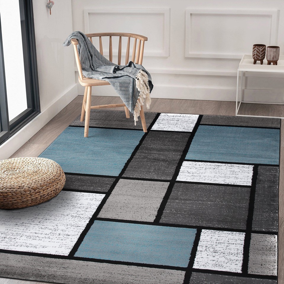 Rugshop Area Rugs Contemporary Modern Boxed Color Block Dining Room Rug ...