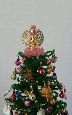 Miniature Westrim Beaded Christmas Tree / Dollhouse Tree Topper *Angel ...
