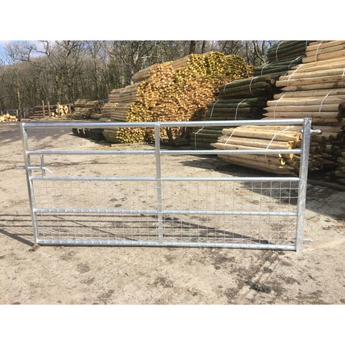 5 Bar Galvanised Metal Door Farm Entrance Security Gate Half Mesh Fence ...