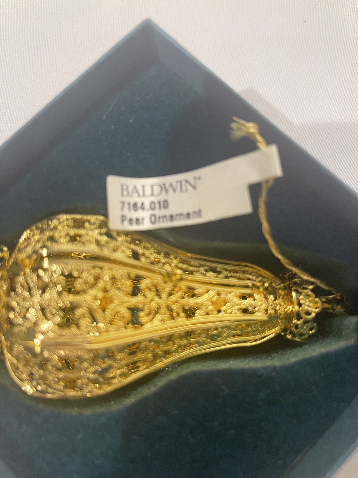 Baldwin Pear ornament with Box Brass With 24 Kt Gold Finish for sale ...