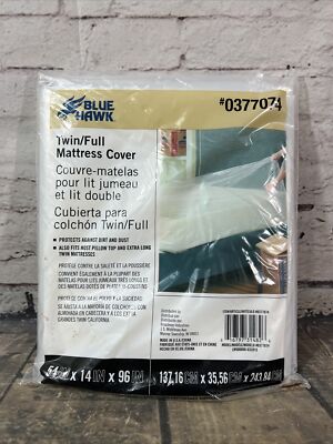 Blue Hawk Plastic Twin/ Full Mattress Cover Bag 54"x14"x96" 0377074 ...