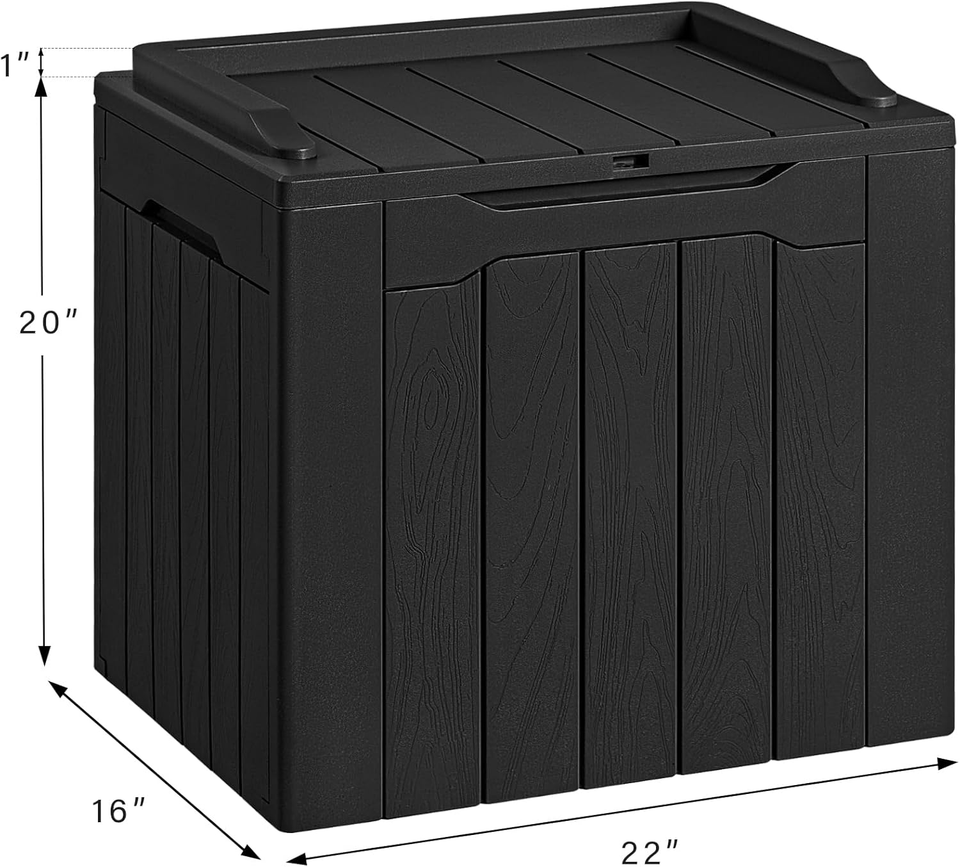 30 Gallon Resin Pool Deck Box Outdoor Waterproof Storage Box for Patio ...