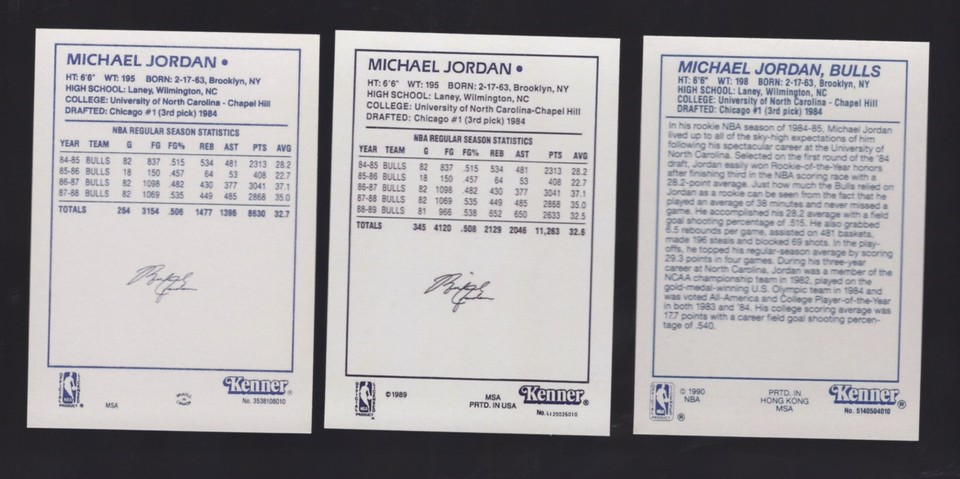 Lot 3 Michael Jordan starting lineup card reprints Chicago Bulls | eBay