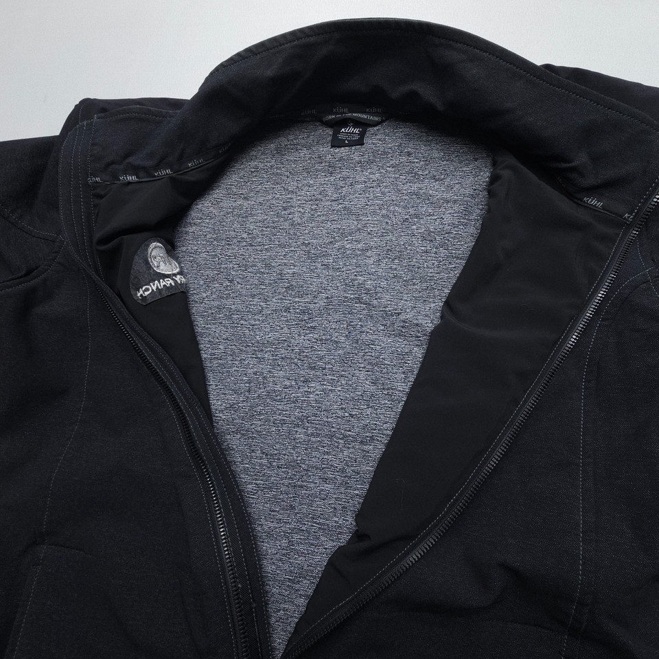 Kuhl Klash Softshell Jacket Mens Large Black Heathered Lined Stretch Work Travel | eBay
