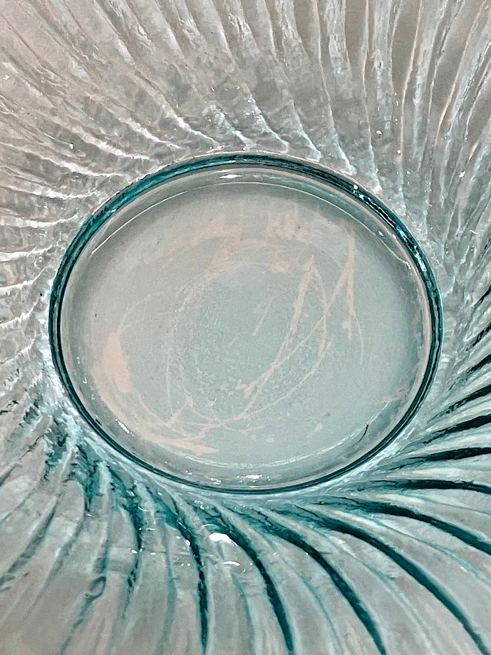 Vintage Light Blue Small Glass Bowl. MCM. Swirl Design. Trinket Bowl ...