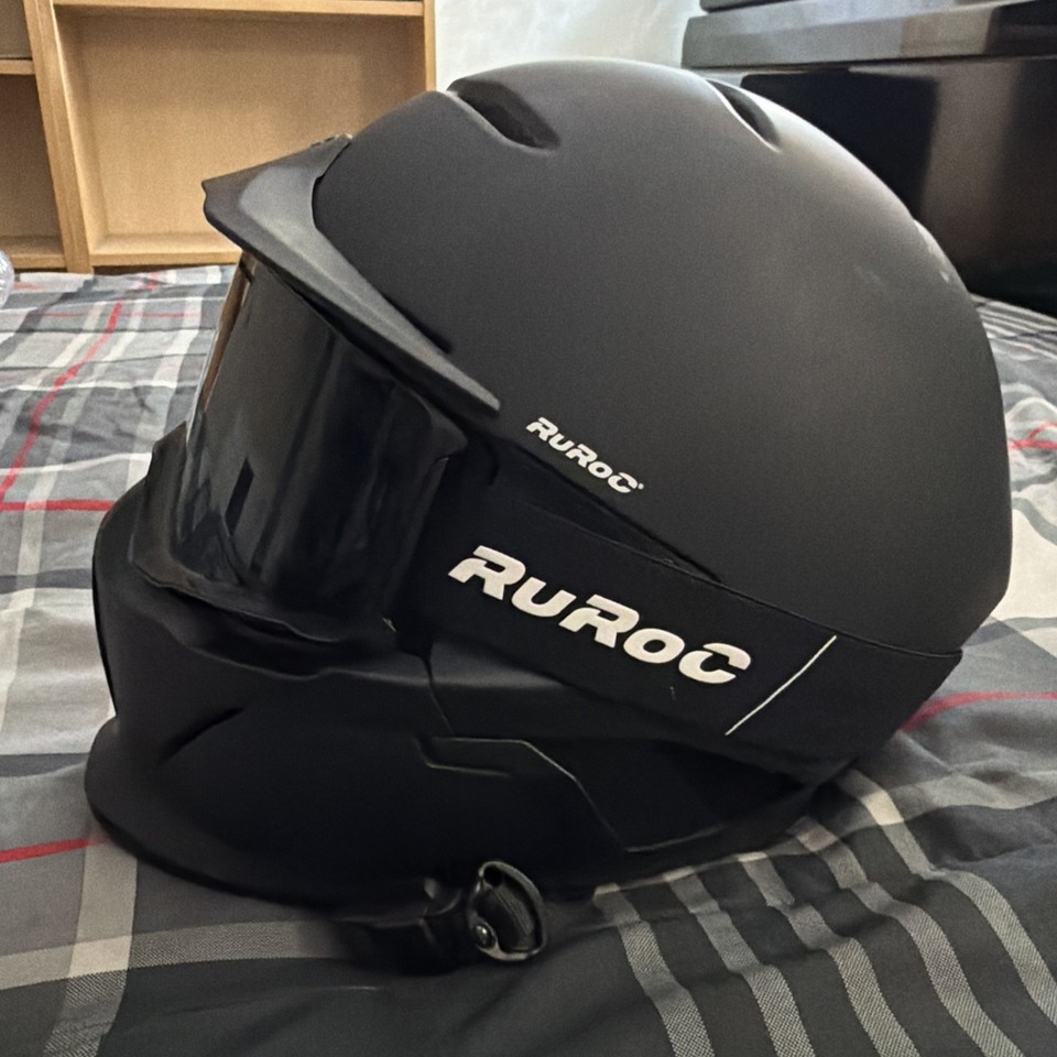 Ruroc RG2-DX Matte Black Ski Snowboard Helmet Size M/L +Shockwave Bluetooth Mic | eBay UK