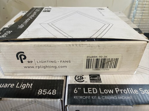 Lot Of 9 New RP Lighting 6" Low Profile Square LED Light 15W 8548BK-90 ...