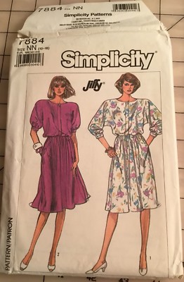 7884 Vintage Simplicity Sewing Pattern Misses Blouson Bodice Dress Sz ...