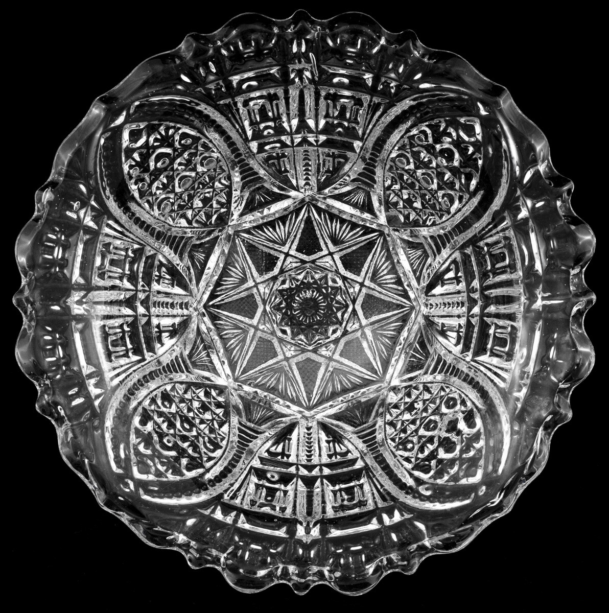 Scarce! EAPG 10" Serving Bowl John G Higbee Glass Co Fortuna ca 1913 ...