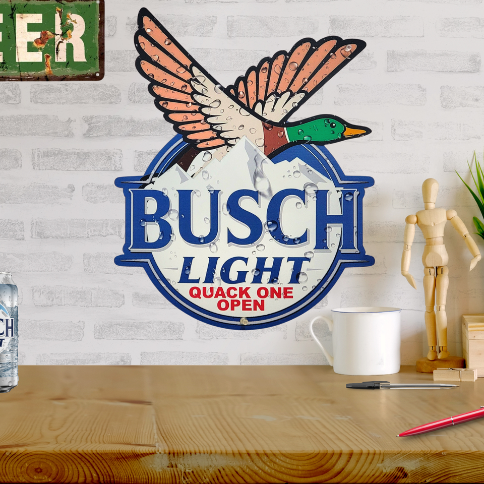 Huge BLight Beer Quack One Open Flying Duck Metal Sign Bar Room mancave ...