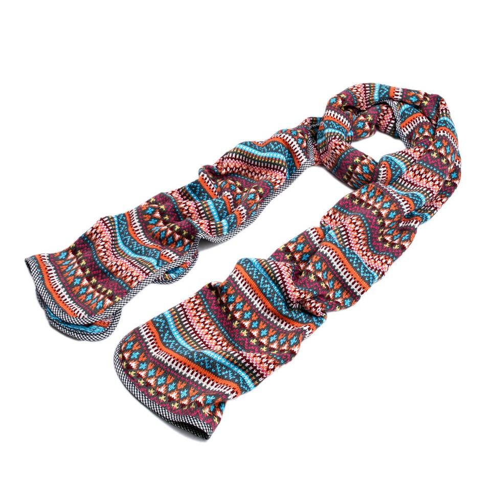 Premium Multi Color Fair Isle Knit Long Warm Winter Scarf - Diff Colors ...