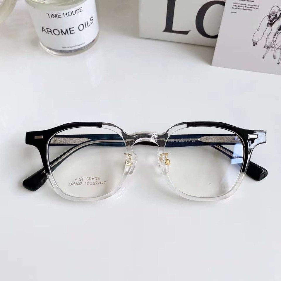 Retro Square Eyeglasses Lighted High Grade Frames Acetate Glasses Men ...