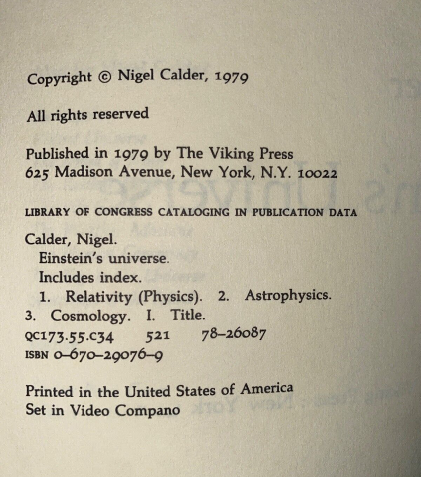 Einstein's Universe~ By Nigel Calder 1979 Paperback VTG (FC205-5Q498 | eBay