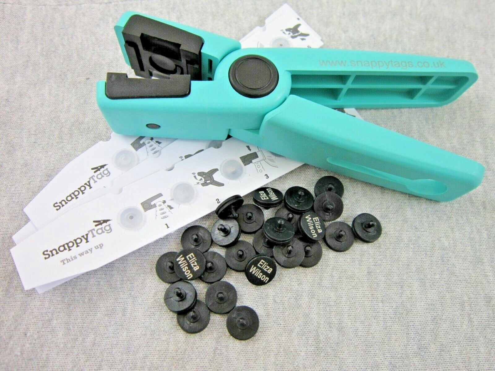 Snappy Tags Kit no sew naming tags pack 50 with applicator FULL KIT ...
