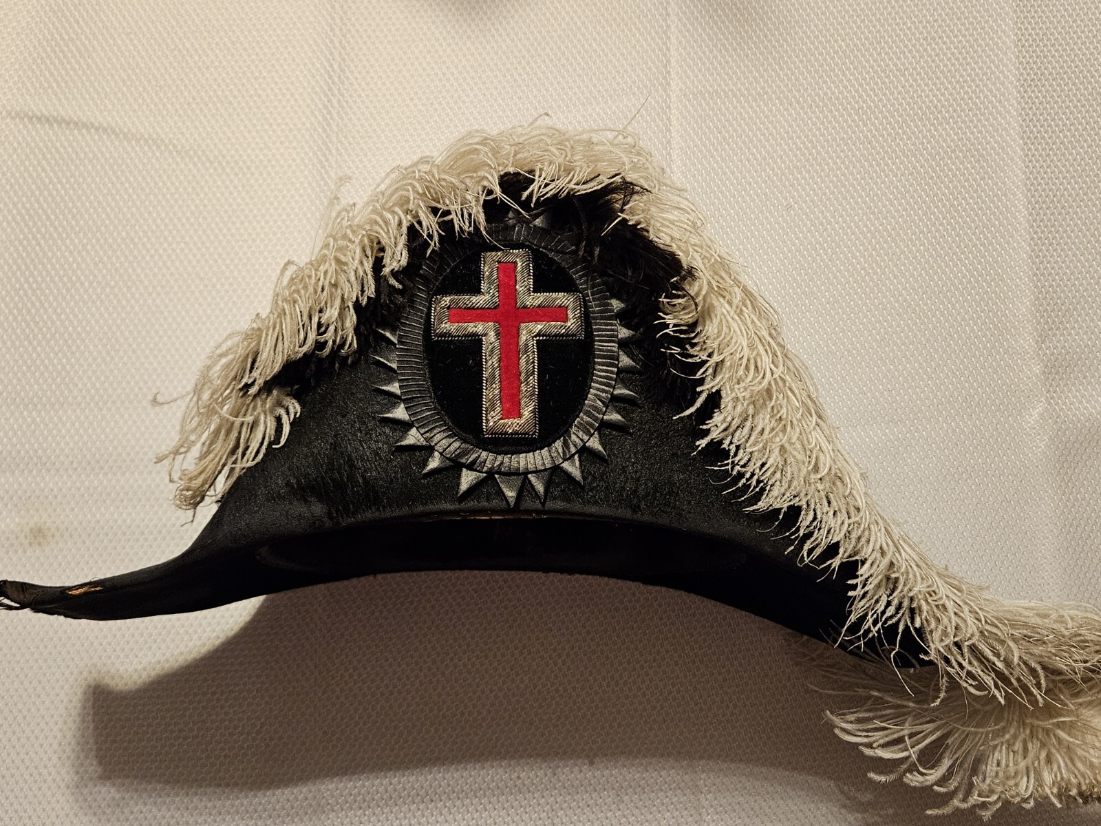 Antique 1800's Victorian Masonic Knights Templar Beaver Pelt Ostrich ...