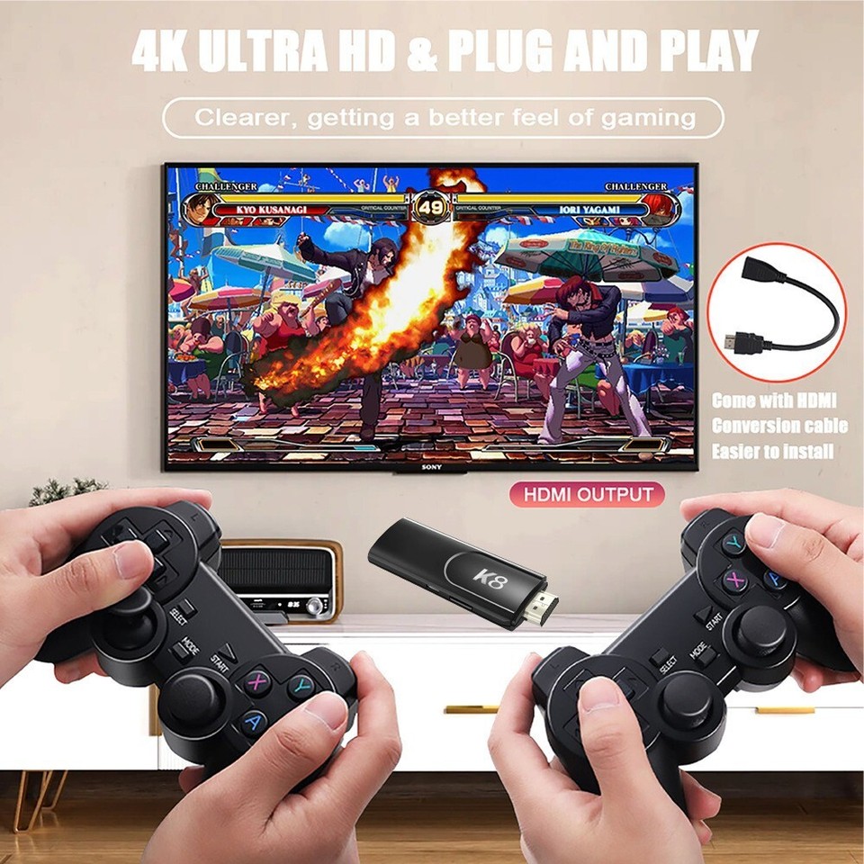 Built-in 64GB 40000+ Video Games 4K HDMI TV Game Stick Console Wireless ...