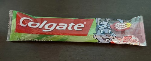 Vtg Red Colgate Child Kids Toothbrush Dentist Giveaway Palmolive NEW ...