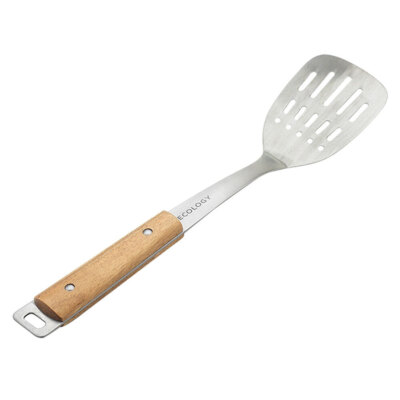 Ecology Acacia 36cm Stainless Steel/Wood Slotted Turner Cooking Utensil ...