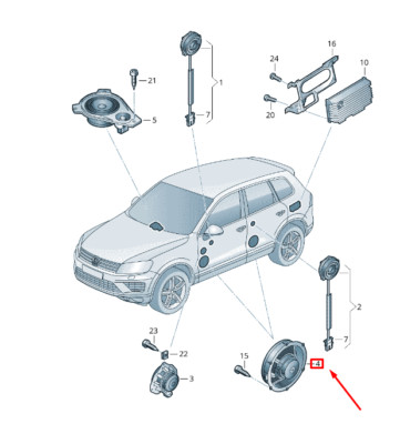 NEW VW TOUAREG 7P MK2 FRONT DOOR BASS LOUDSPEAKER 7P6035454 7P6-035-454 ...