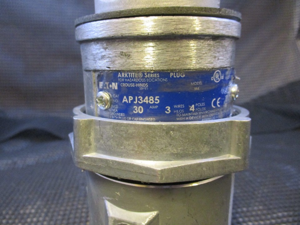 CROUSE HINDS 30 AMP 3W 4P PLUG APJ3485 MATES WITH AR342 = APP ACP3034BC ...