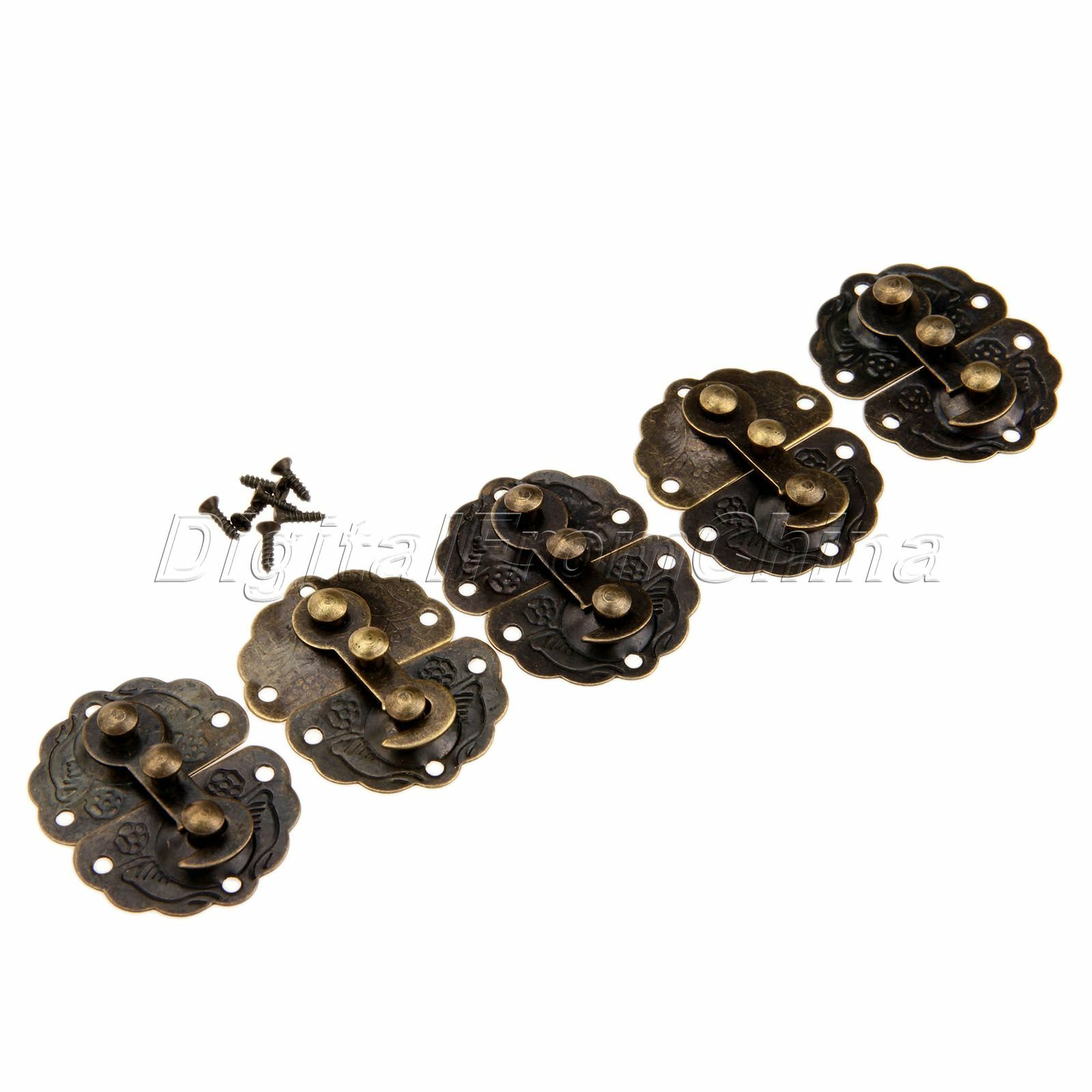 1/5Pcs Antique Bronze Lock Clasp Jewelry Box Case Chest Decorative ...